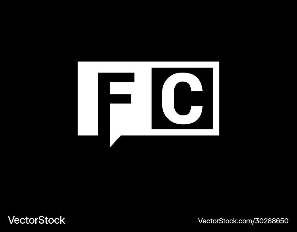 F c fc initial letter logo design template Vector Image