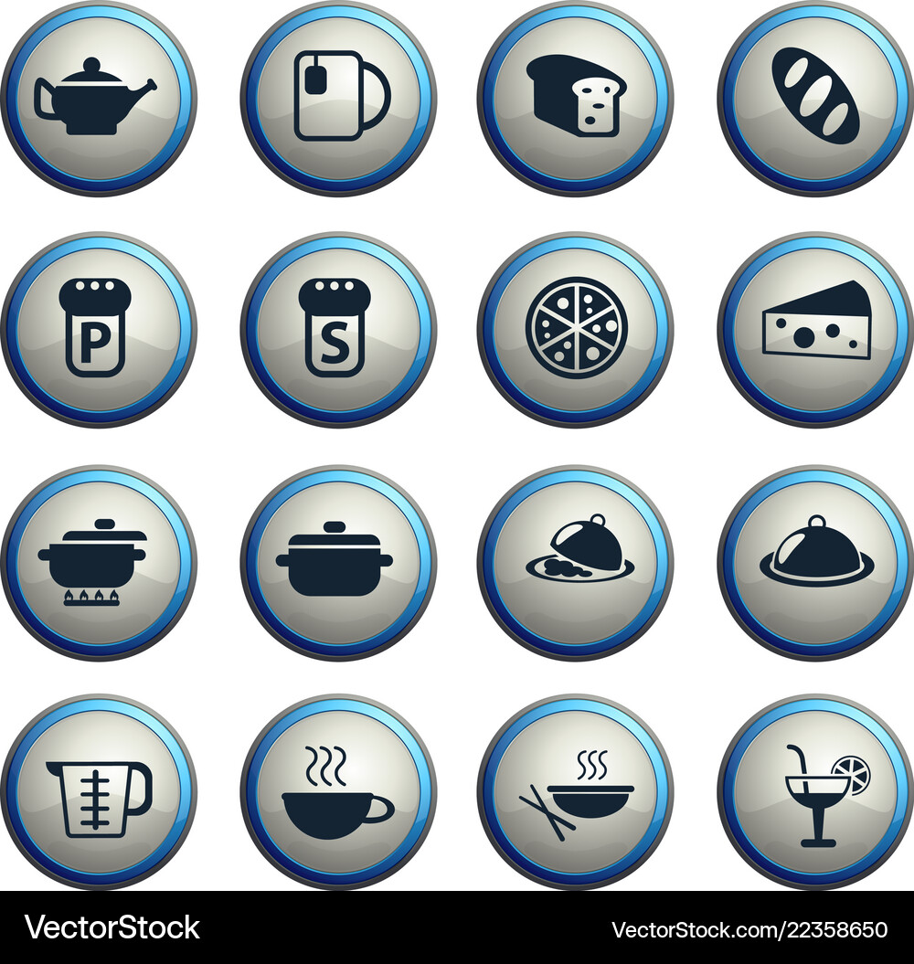 Food and kitchen icon set Royalty Free Vector Image