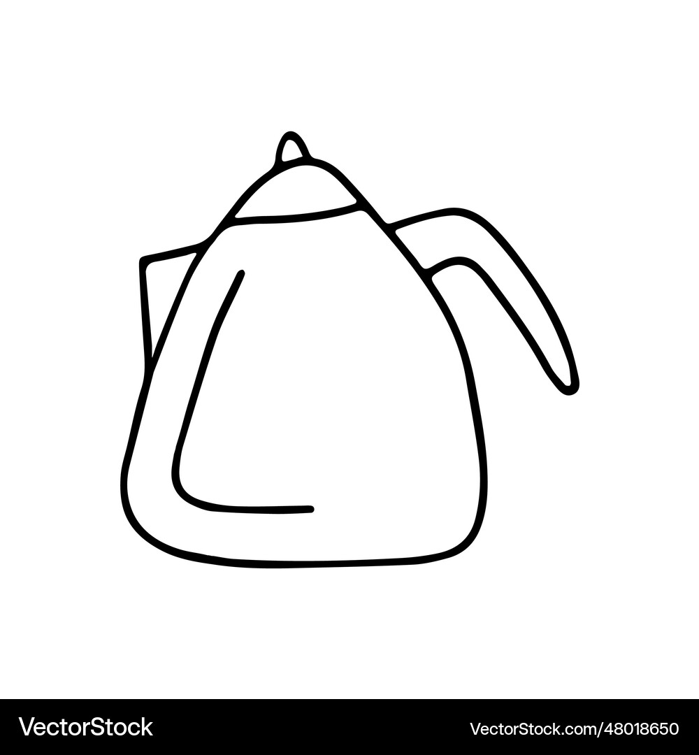 Hand drawn of teapot Royalty Free Vector Image