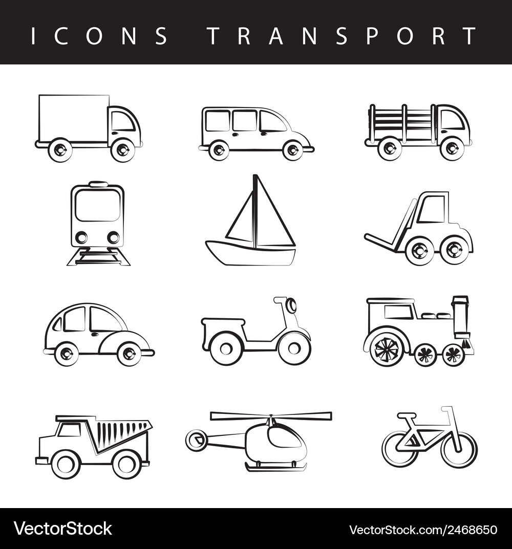 Icons transport over white background Royalty Free Vector