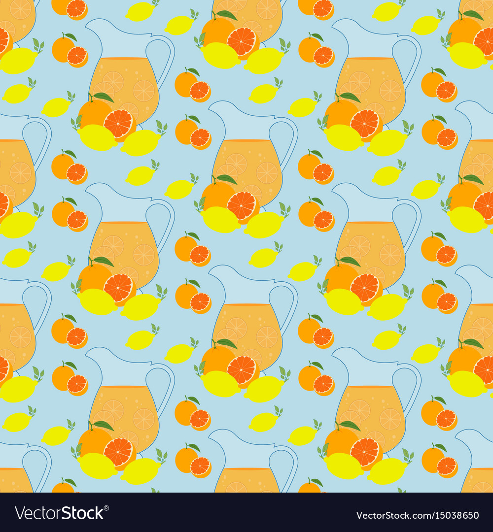 Lemonade seamless pattern Royalty Free Vector Image