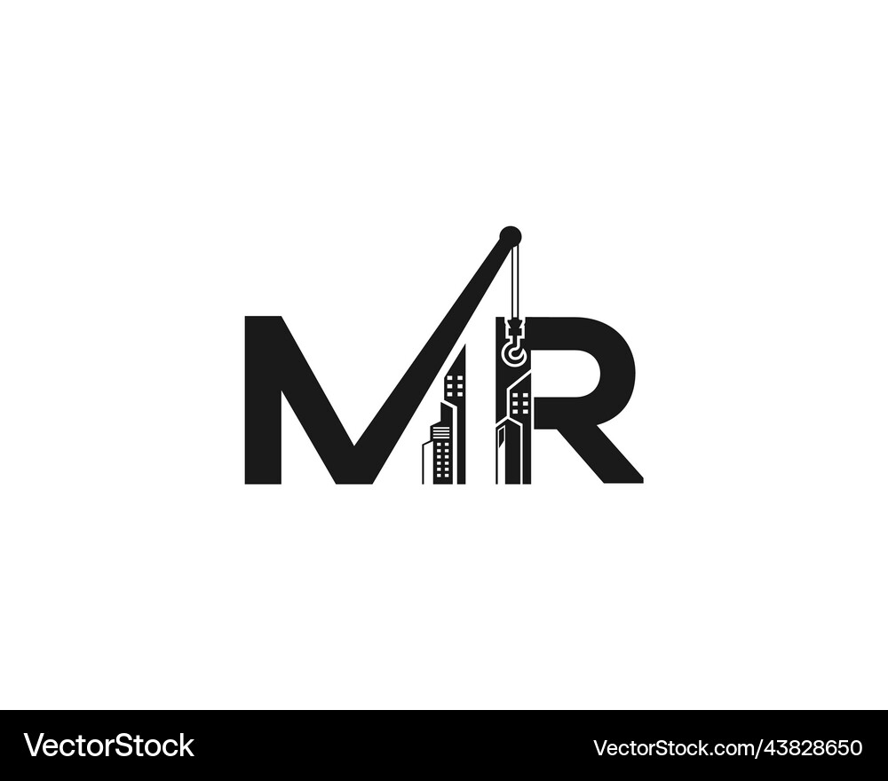 Letters mr real estate construction logo Vector Image