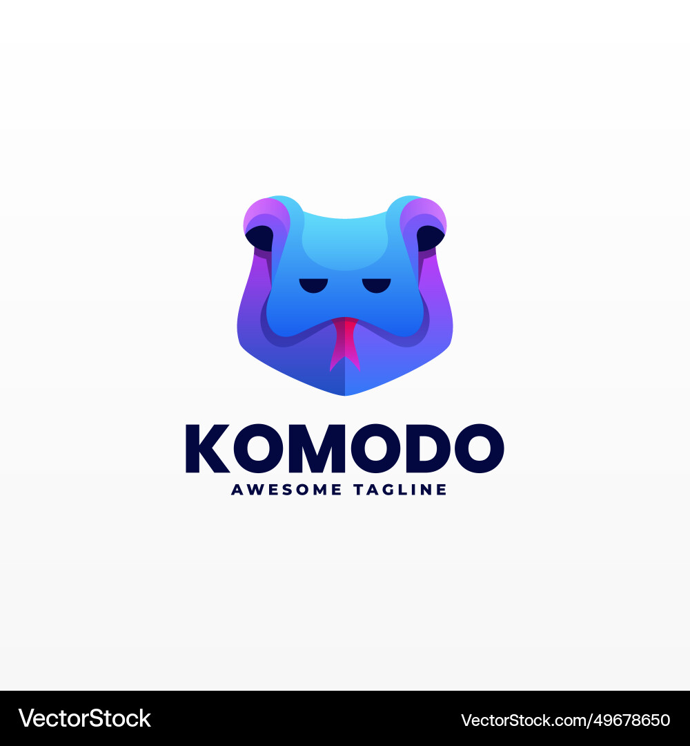 Logo komodo dragon gradient colorful style Vector Image