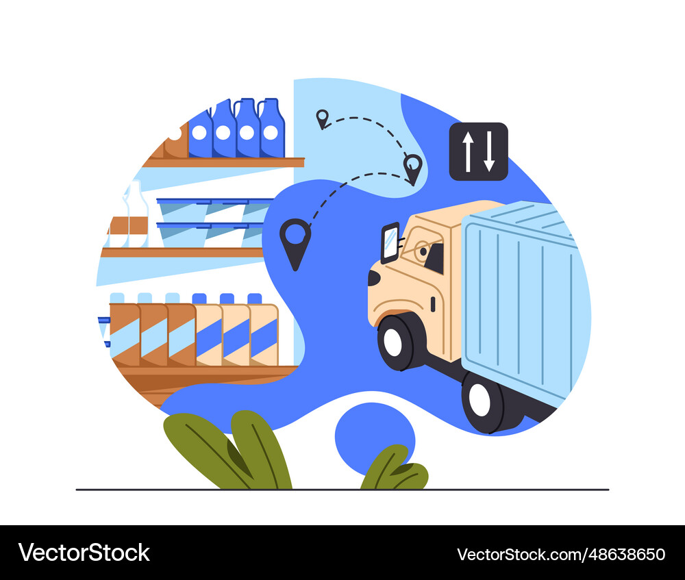 Milk production process concept Royalty Free Vector Image