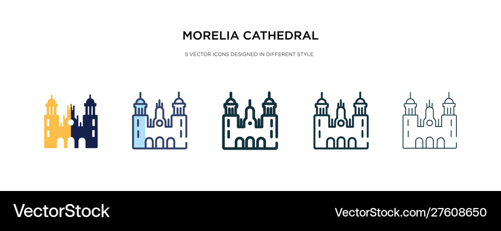Morelia cathedral in mexico icon different Vector Image