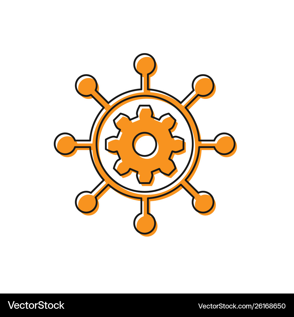Orange project management icon isolated on white Vector Image