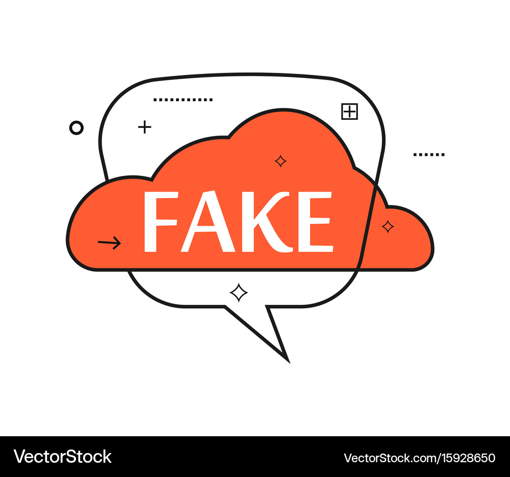 Outline speech bubble with fake phrase Royalty Free Vector