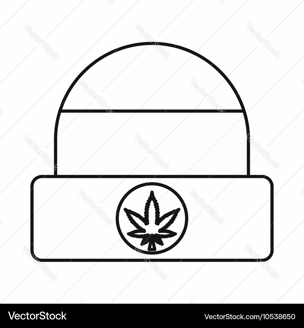 Rastafarian cap icon outline style Royalty Free Vector Image