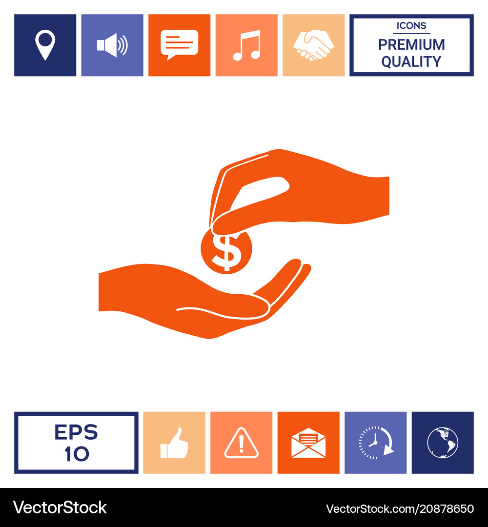 Receiving money icon Royalty Free Vector Image