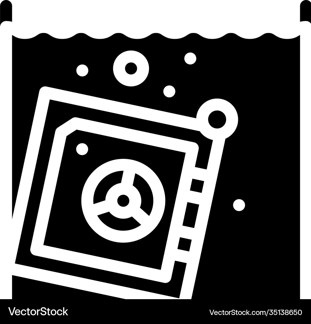 Safe in water focus glyph icon Royalty Free Vector Image