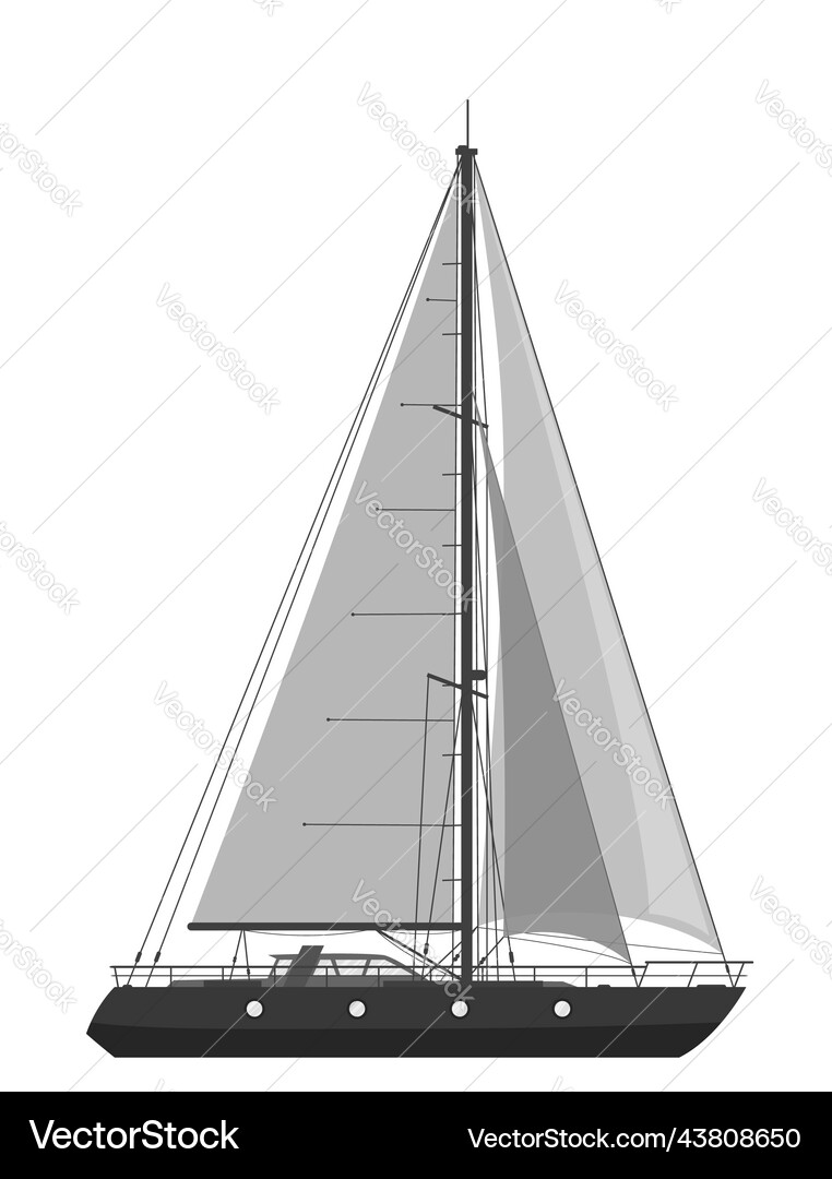 Sailing yacht isolated on white background Vector Image