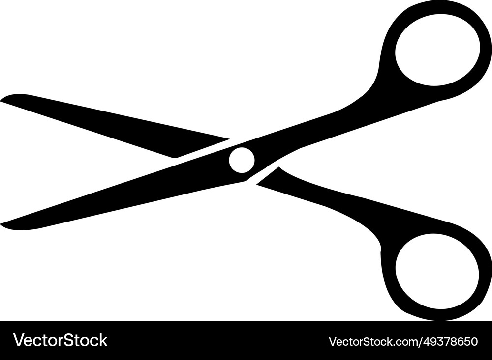 Scissor sign flat icon style scissors black Vector Image