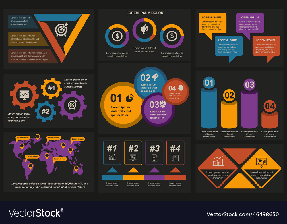 Set of infographic elements data visualization Vector Image