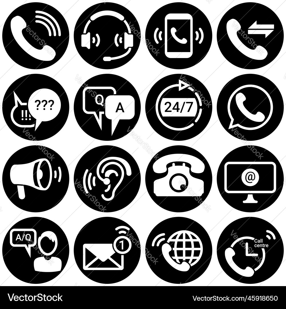 Set of simple icons on a theme technical support Vector Image
