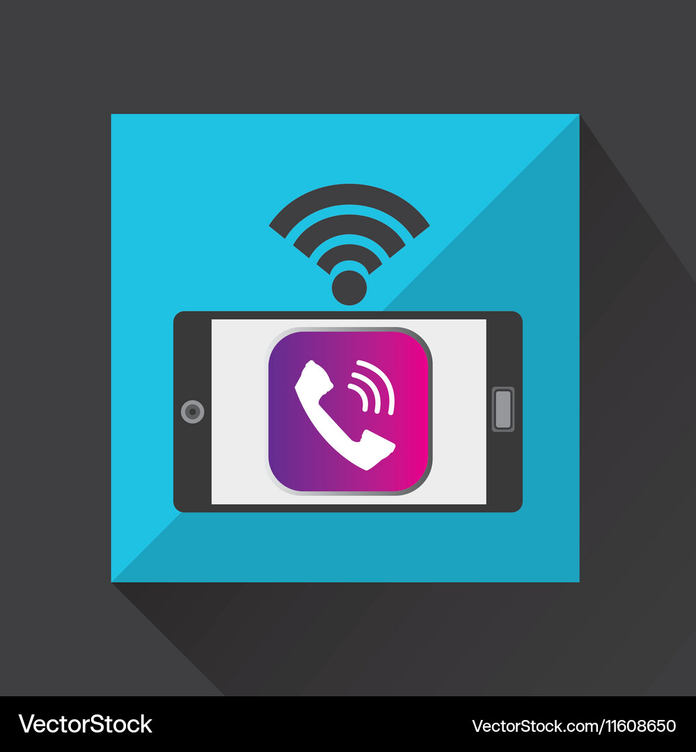 Smartphone call talk internet wifi icon Royalty Free Vector