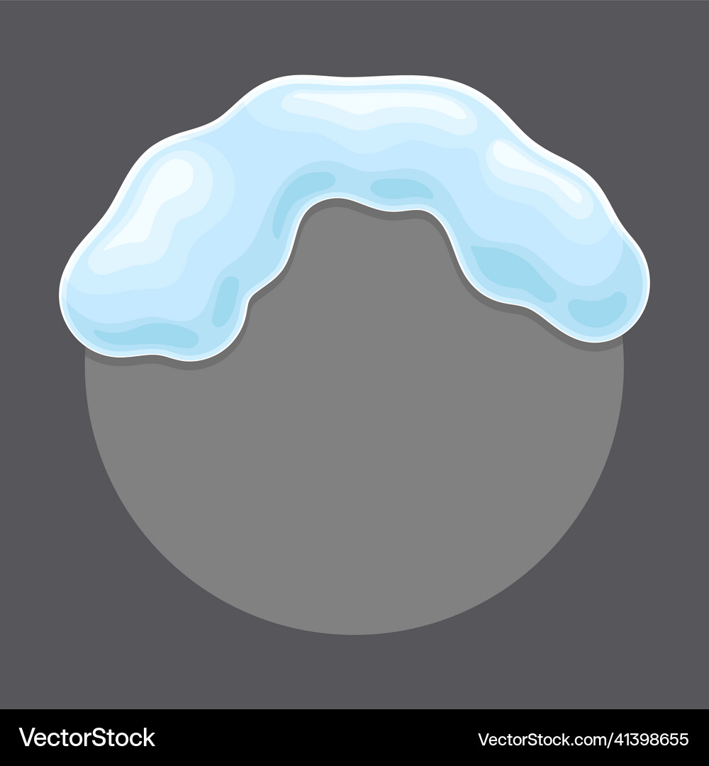 Blank frozen round shaped banner with snow Vector Image