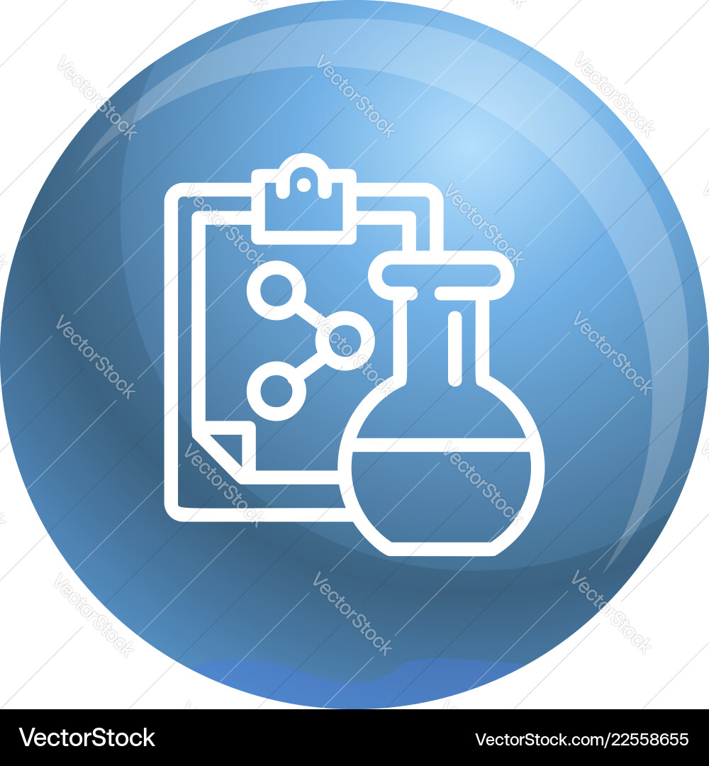 Chemical flask formula icon outline style Vector Image