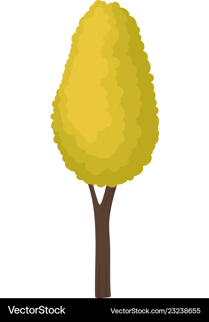 Flat icon of small young tree with bright Vector Image