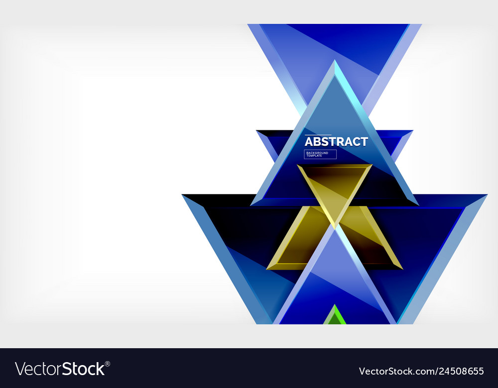 Flying triangles composition geometric background Vector Image