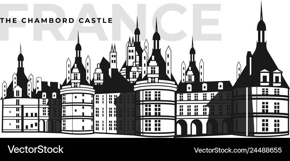 French chateau chambord castle building Royalty Free Vector