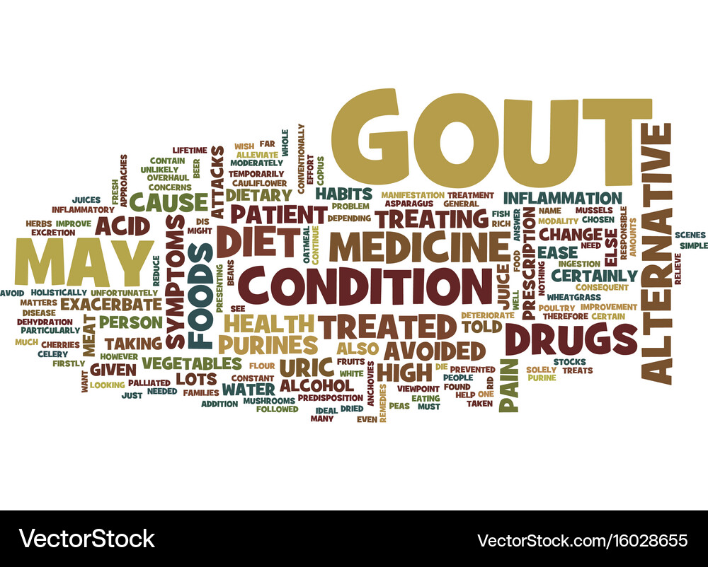 Gout treated with alternative medicine text Vector Image