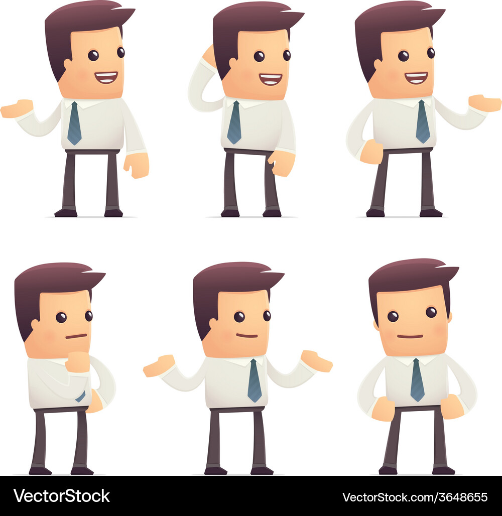 Set of manager character in different poses Vector Image