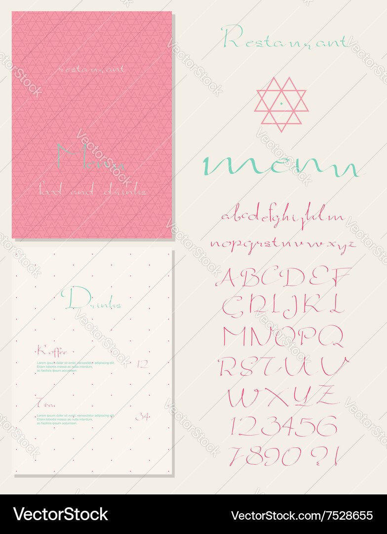 Set of vintage styled restaurant menu Royalty Free Vector