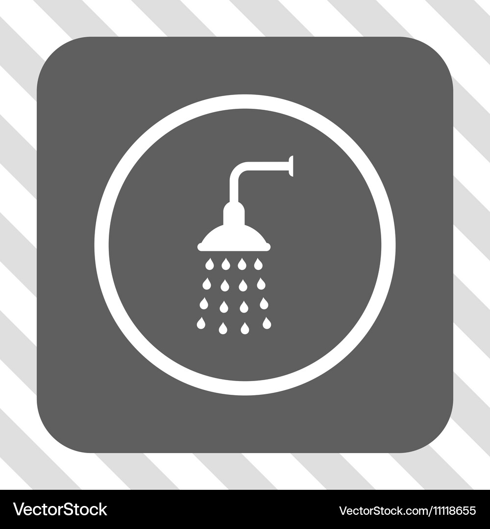 Shower rounded square button Royalty Free Vector Image