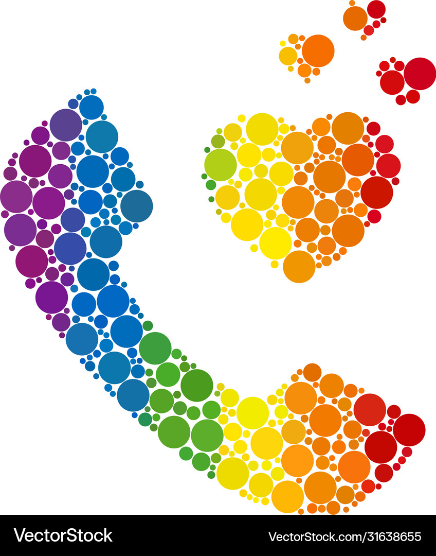 Spectrum romantic phone collage icon circles Vector Image