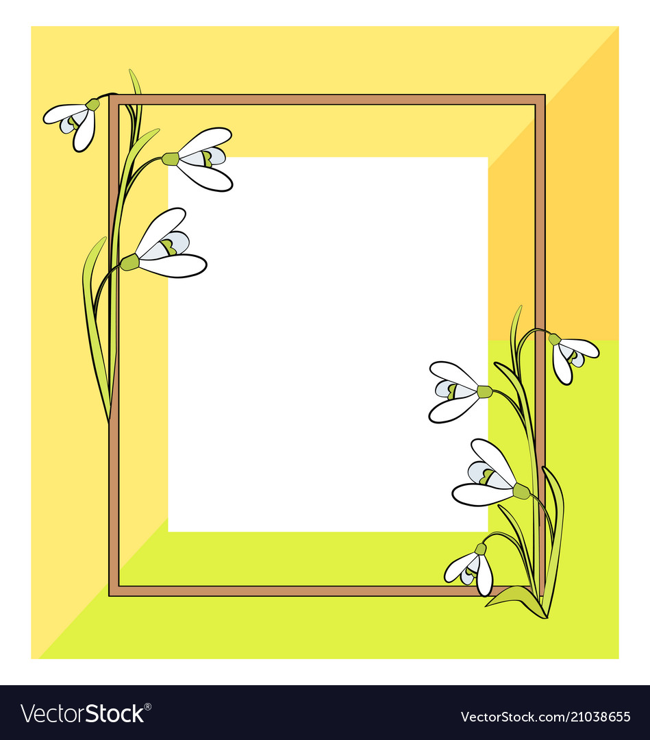 Spring frame of green yellow Royalty Free Vector Image