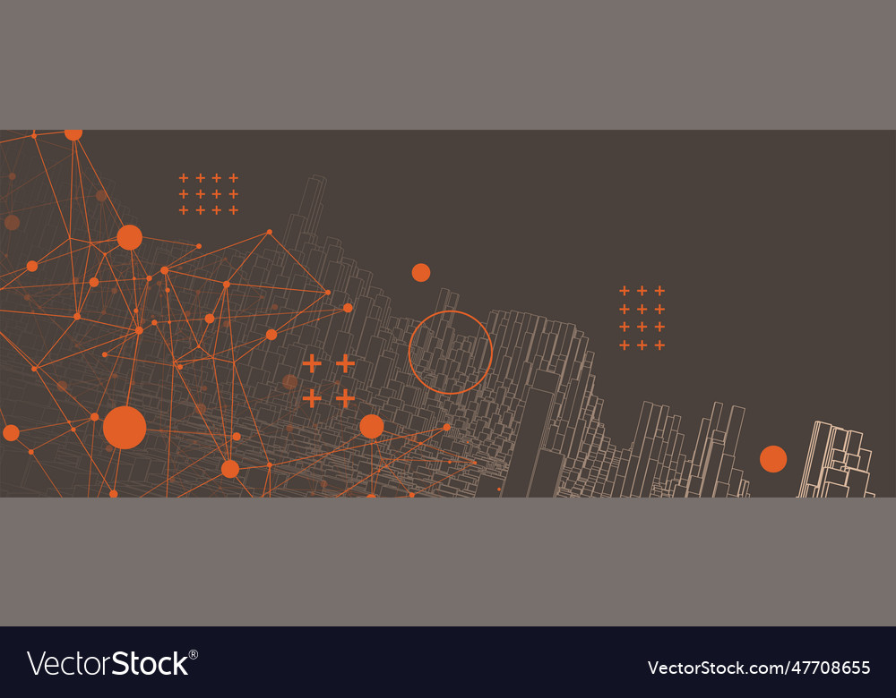 Square pattern wireframe background futuristic Vector Image