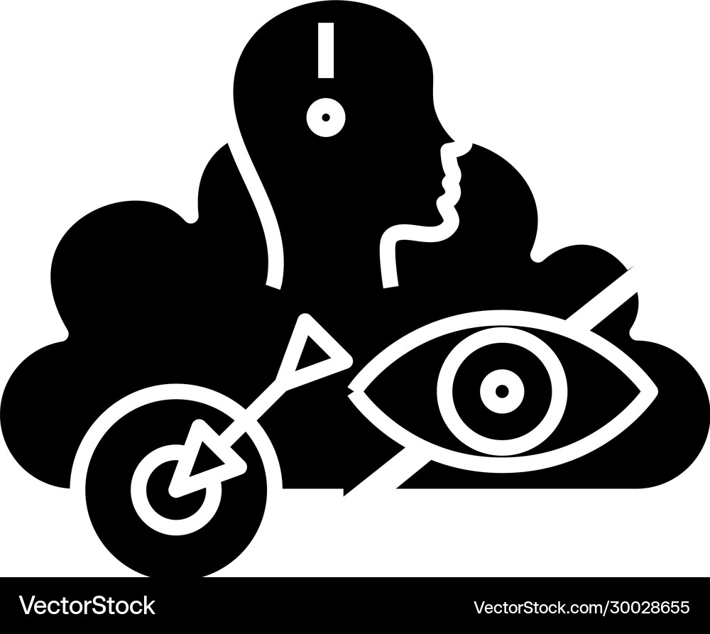 Towards to aim black icon concept Royalty Free Vector Image