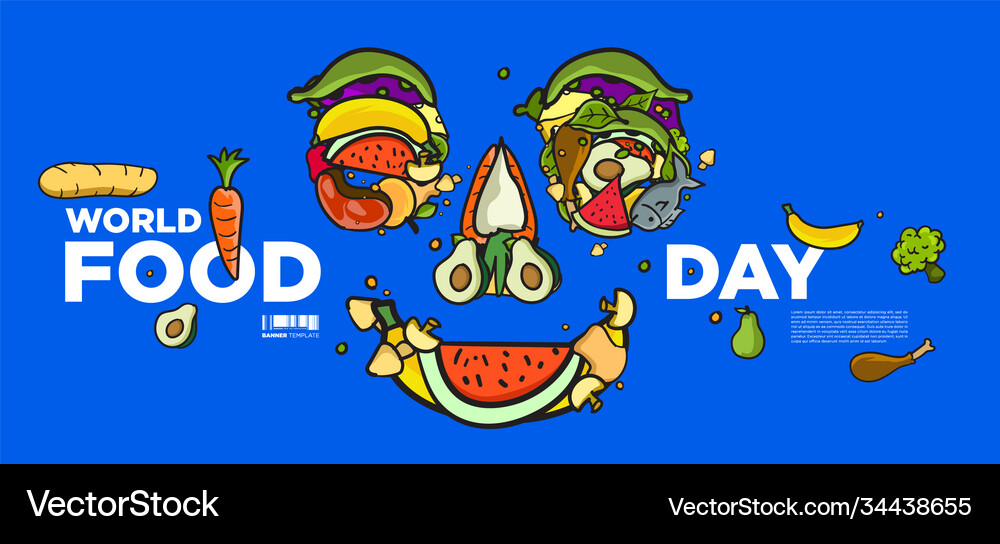 World food day banner various Royalty Free Vector Image