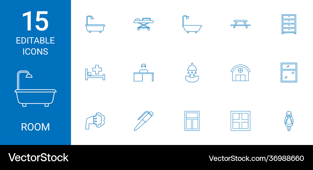15 room icons Royalty Free Vector Image - VectorStock
