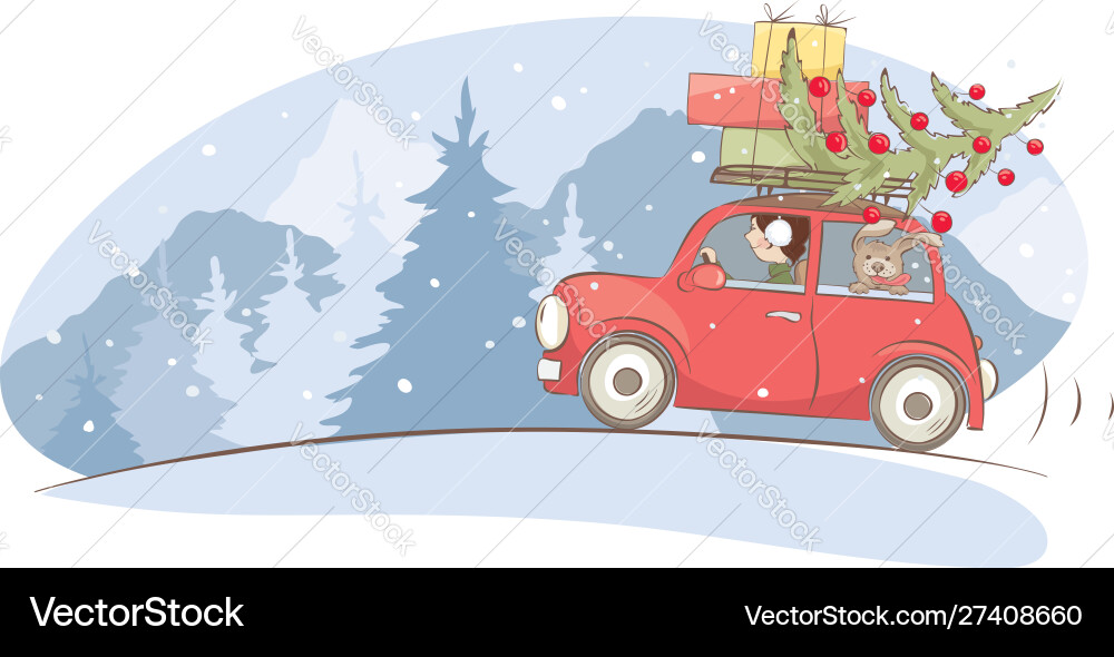 Christmas holiday winter vacations Royalty Free Vector Image
