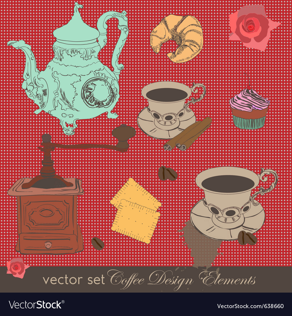 Coffee design elements Royalty Free Vector Image