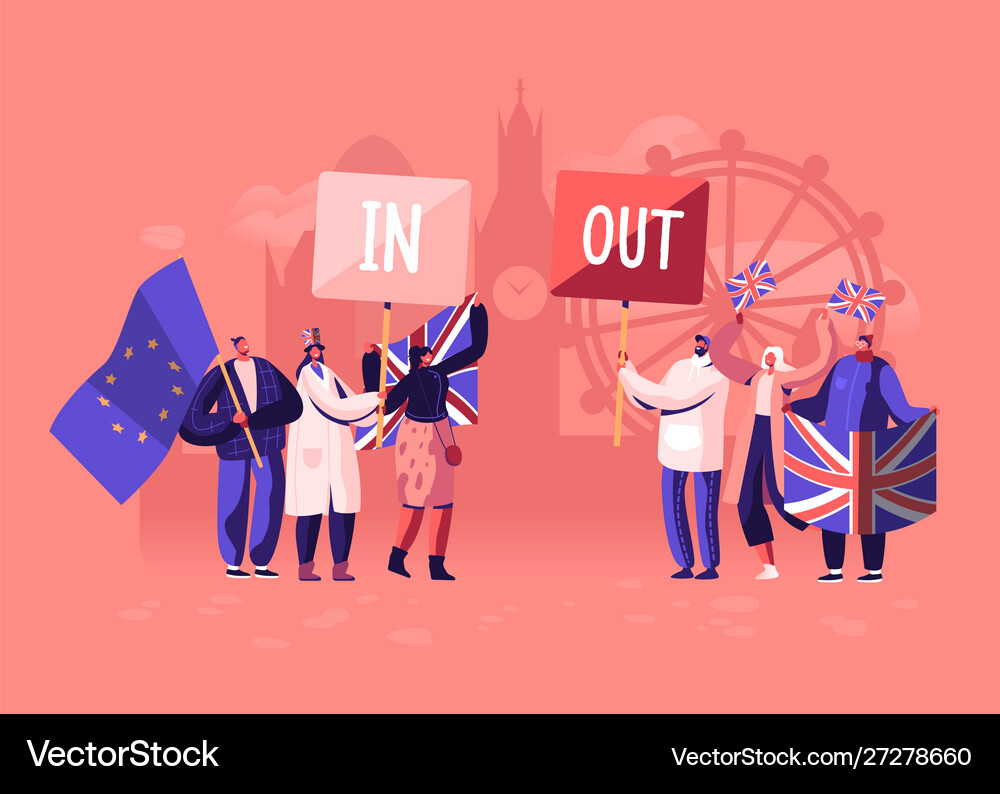 Crowd people with traditional britain Royalty Free Vector