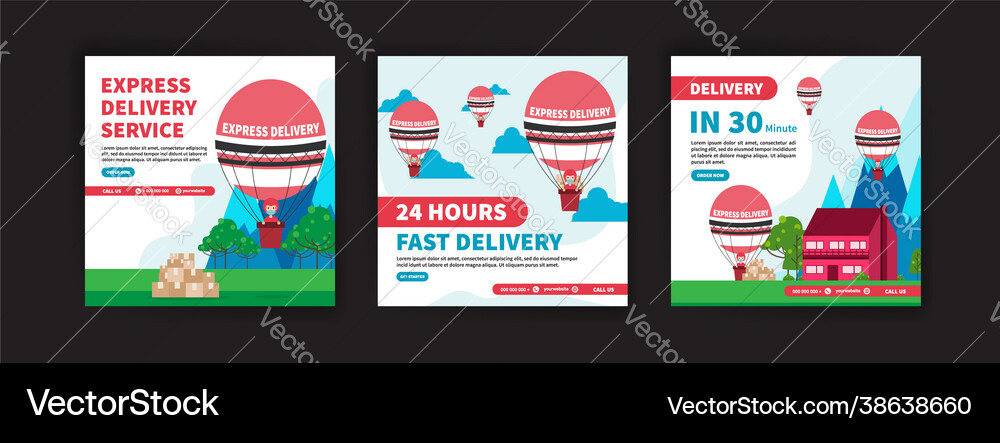 Express delivery service fast delivery 24 hours Vector Image