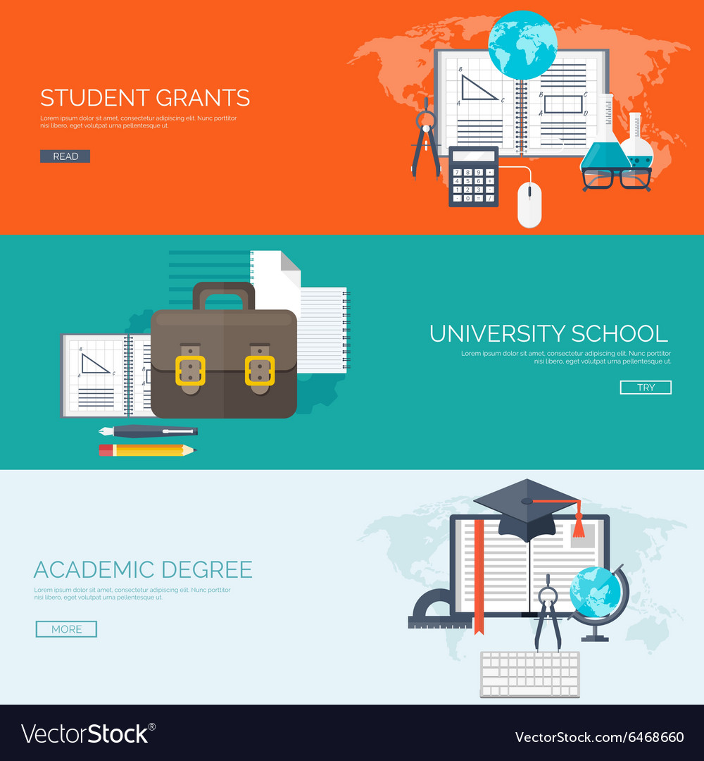 Flat backgrounds set Royalty Free Vector Image