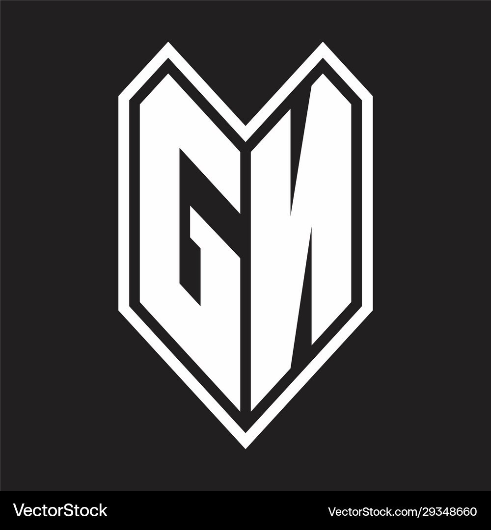Gn logo monogram with emblem line style isolated Vector Image