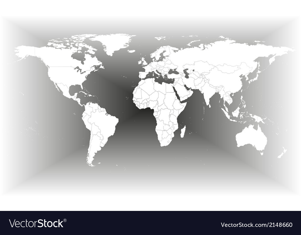 Gray world map Royalty Free Vector Image - VectorStock