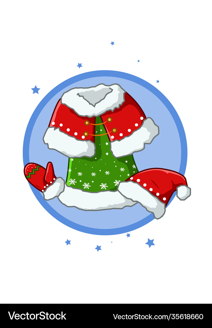 Icon set costume christmas Royalty Free Vector Image