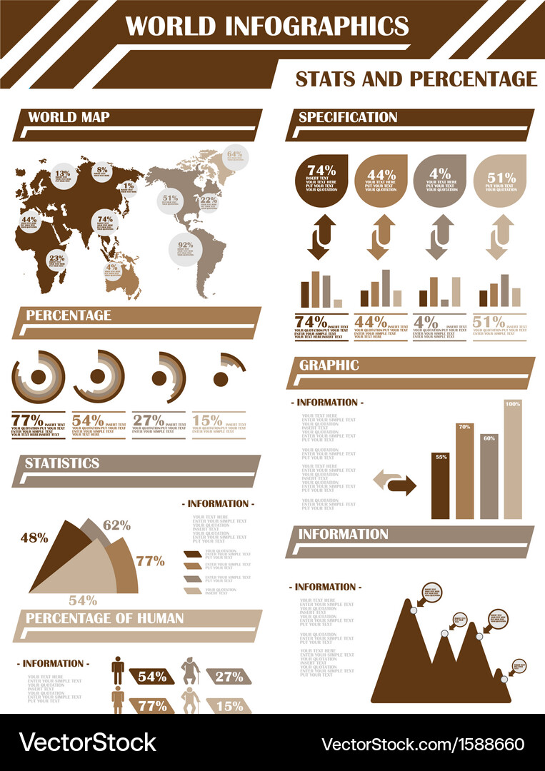 Infographic demographics 9 brown Royalty Free Vector Image