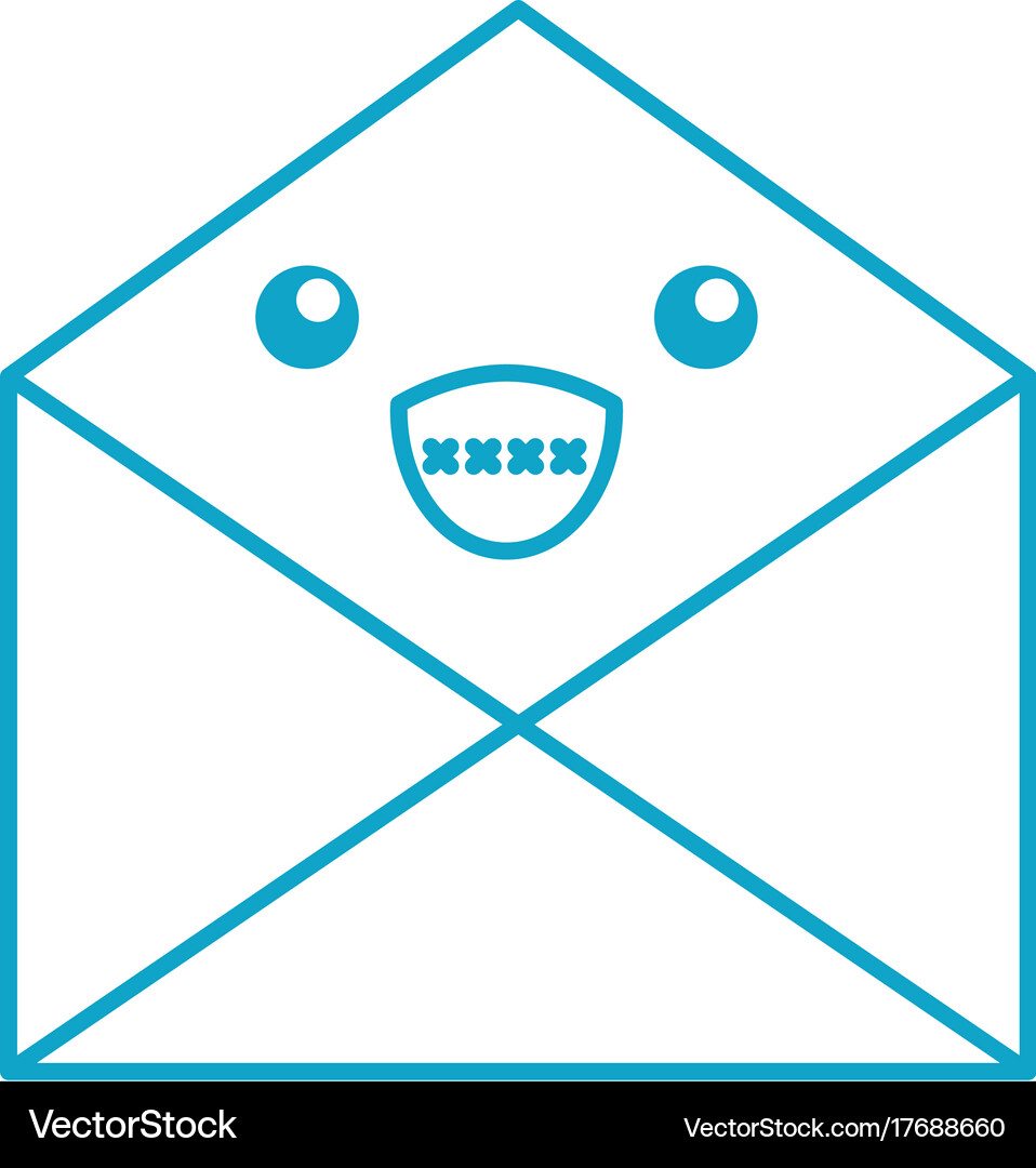 Kawaii open envelope message mail cartoon Vector Image