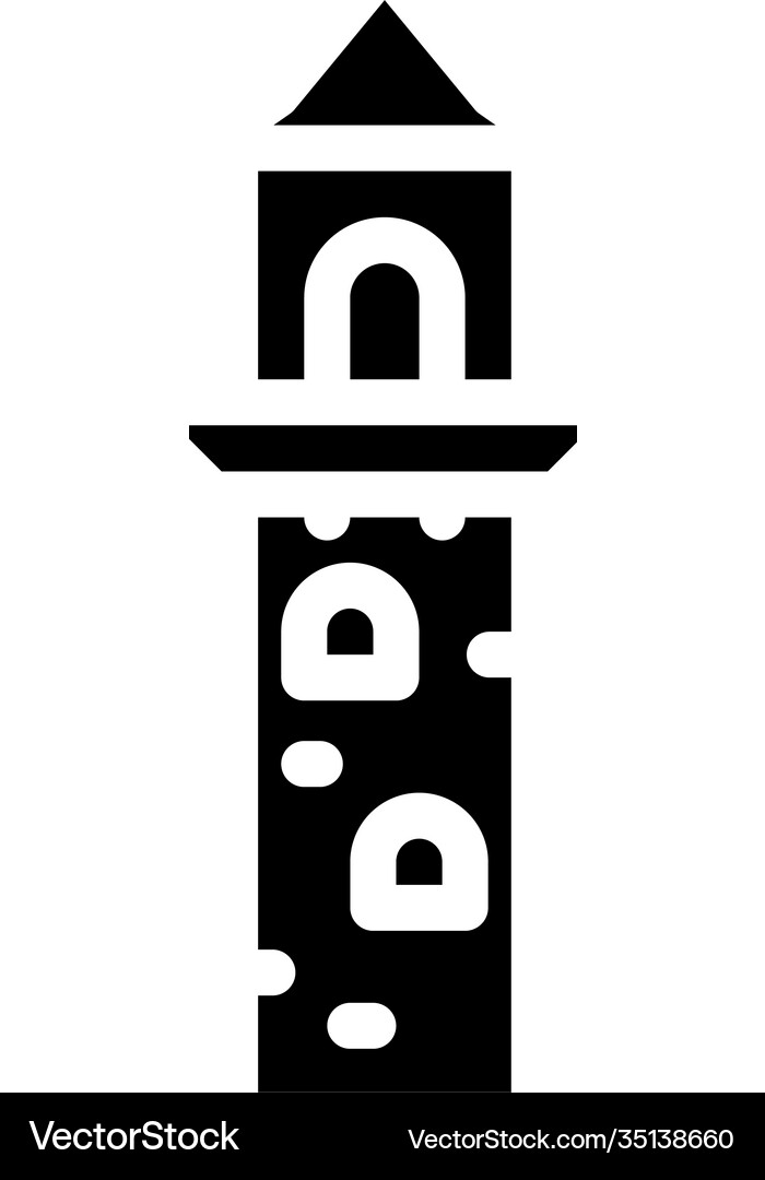 Lookout tower glyph icon black Royalty Free Vector Image