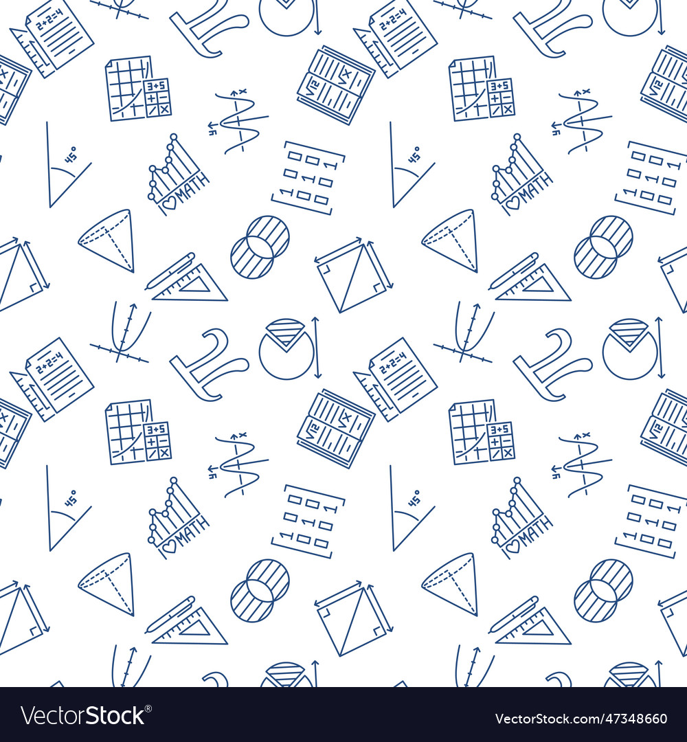 Mathematics outline pattern - algebra education Vector Image Mathematics outline pattern - algebra education Vector Image
