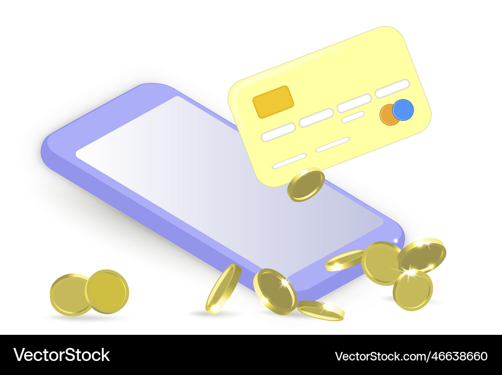 Mobile payment smartphone credit card Royalty Free Vector