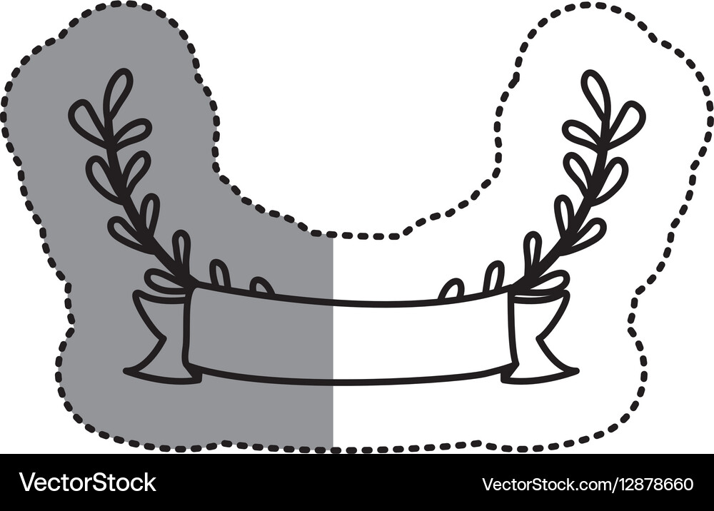 Monochrome contour sticker with decorative half Vector Image