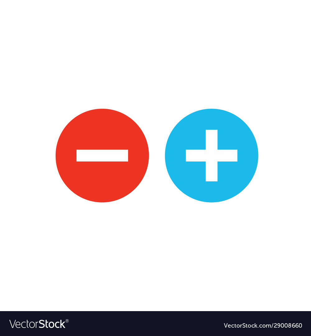 Plus And Minus In Circle Positive And Negative Vector Image