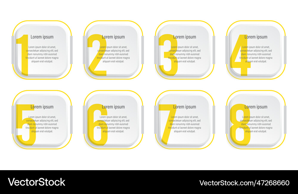 Presentation business infographic template with 8 Vector Image
